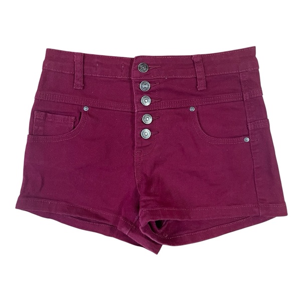 dELiA*s | Shorts | Delias Burgundy High Rise Shorty Shorts Button Fly ...